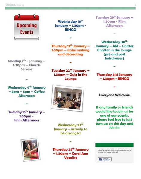 Newsletter time - Culrose House